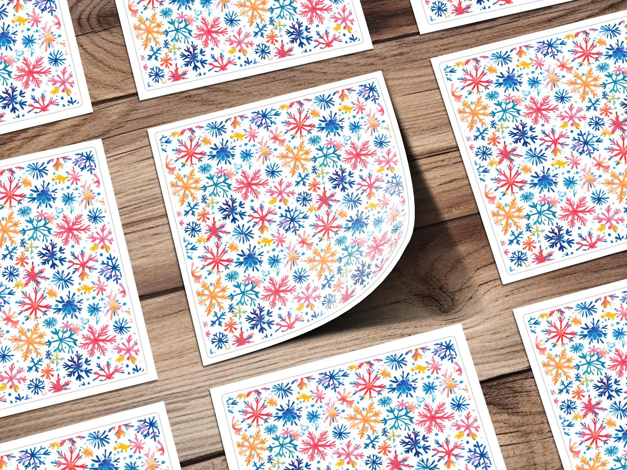 Watercolor Snowflake Digital Paper, Festive Holiday Pattern, Seamless ...