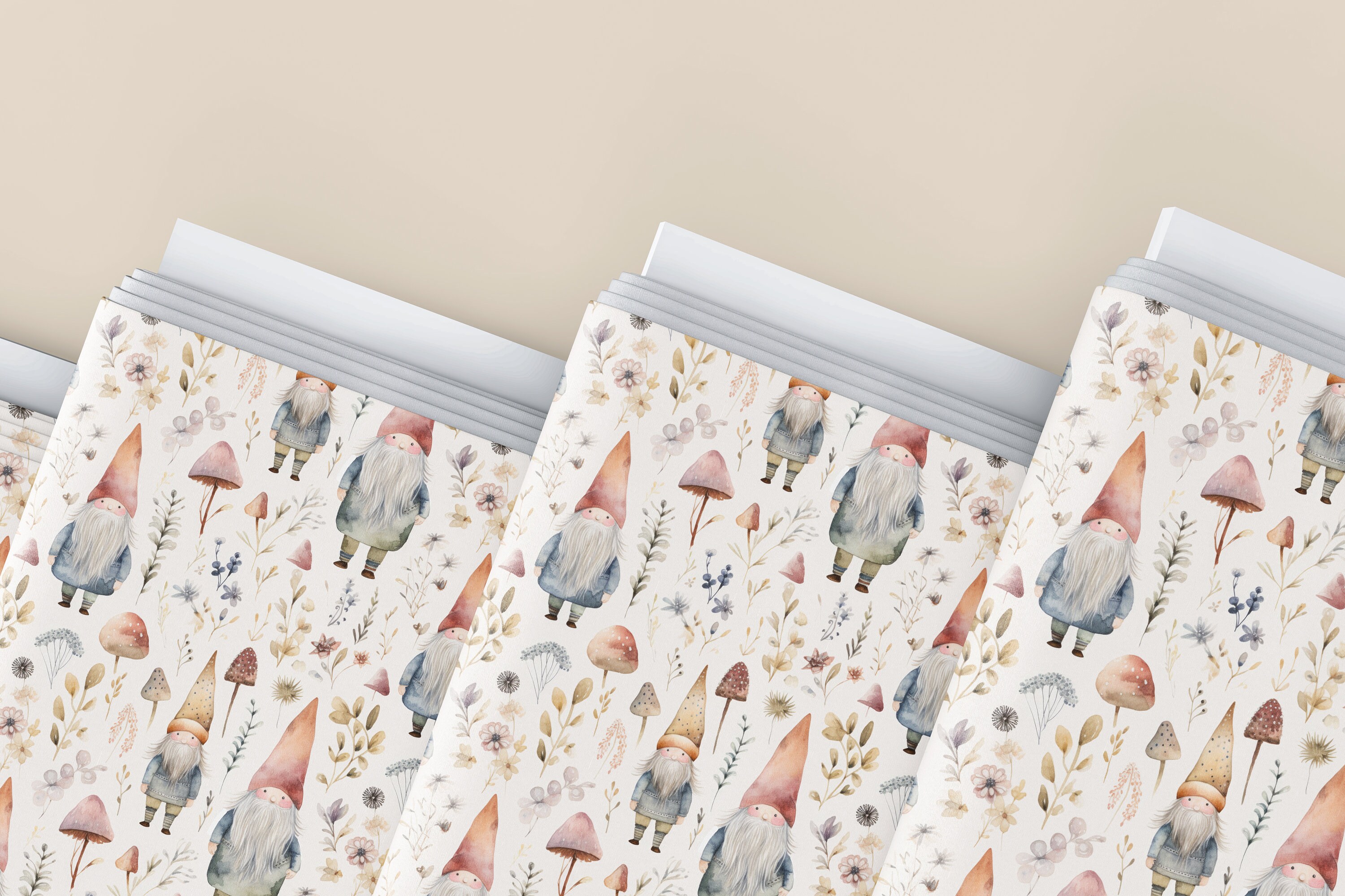 Seamless Gnome Pattern Seamless Watercolor Gnome Background, Boho ...