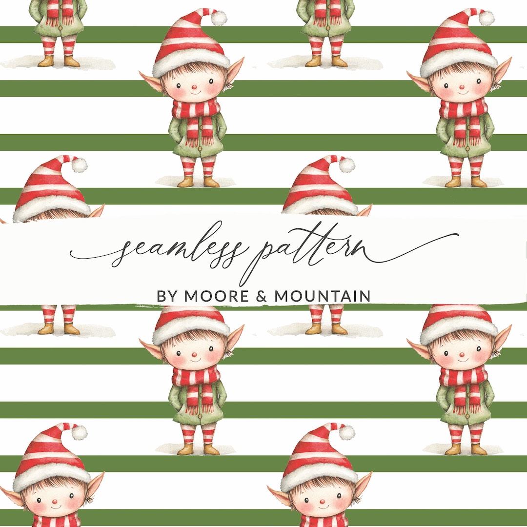 Cute Elf Background Pattern Seamless Elf Pattern PNG Background, Cute ...