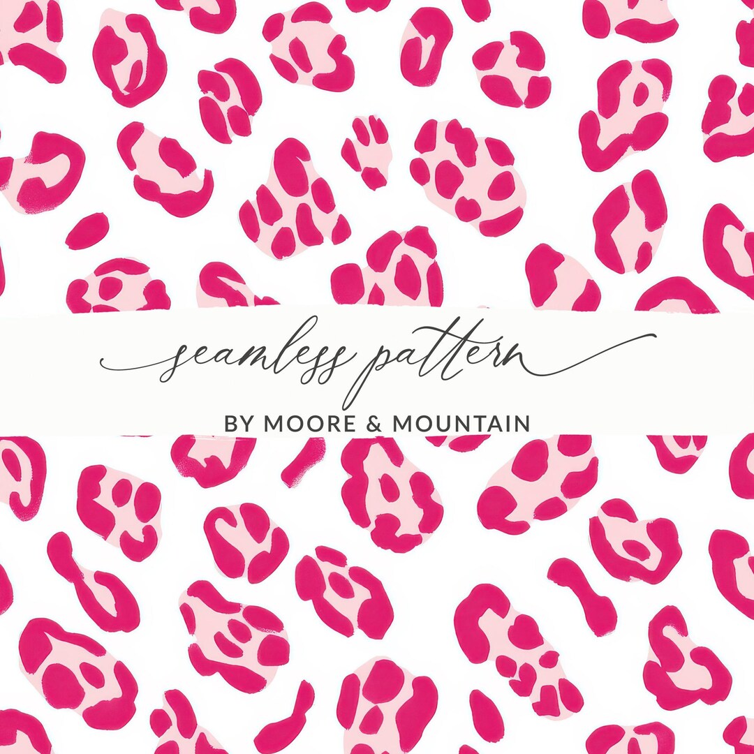 Hot Pink Leopard Print Digital Paper, Seamless Cheetah Pattern (digital ...