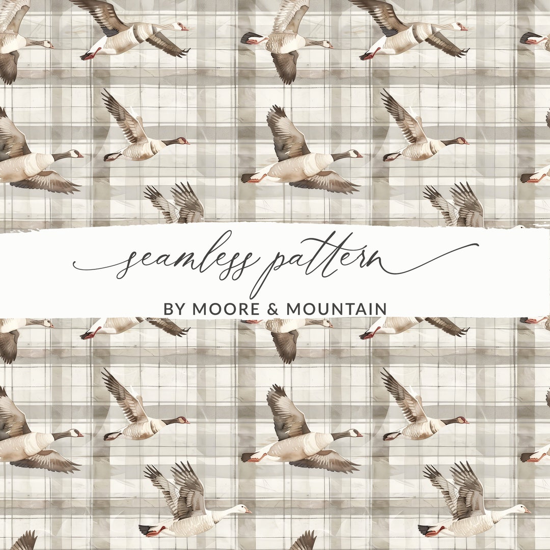 Seamless Geese Hunting Background Fall Hunting Seamless Pattern Digital ...