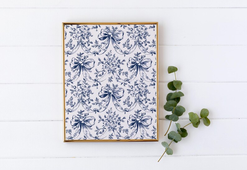 Coquette Toile Seamless Pattern Bows and Ribbons French Toile Seamless ...