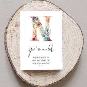 Boho Floral Alphabet, Boho Alphabet PNG Floral Watercolor Alphabet ...