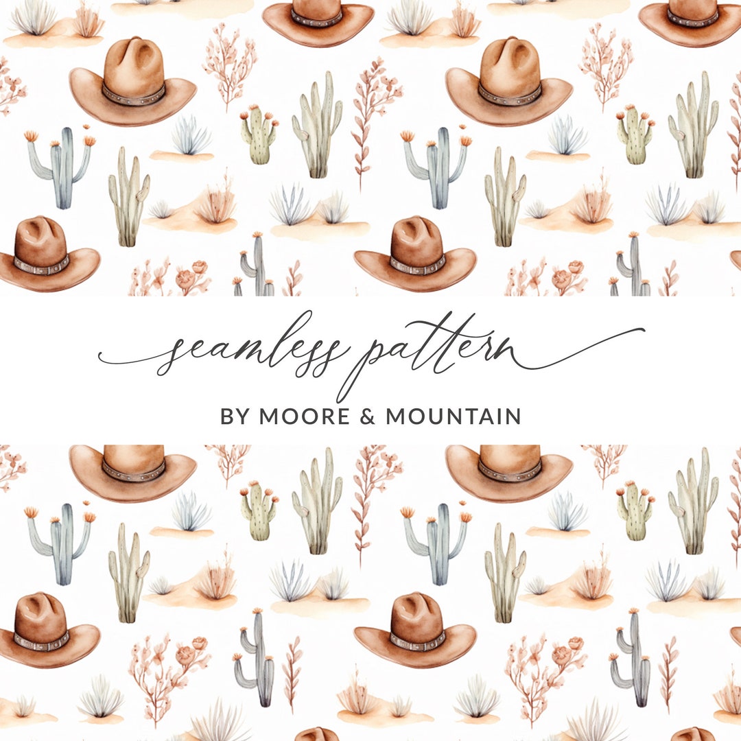Wild West Seamless Pattern Western Seamless Background, Cowboy Hat ...