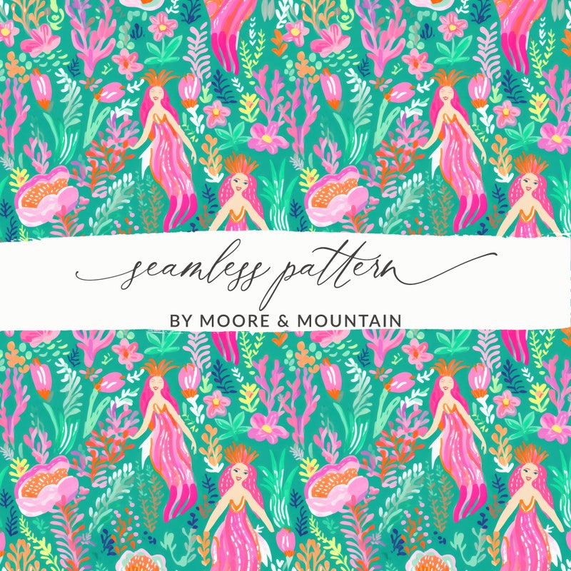 Preppy Mermaid Pattern - Etsy UK