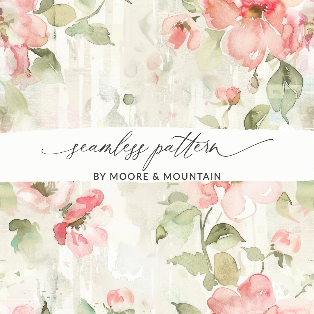 Seamless Romantic Floral Pattern, Romantic Rose Ephemera Seamless Background, Whimsical Rose ...