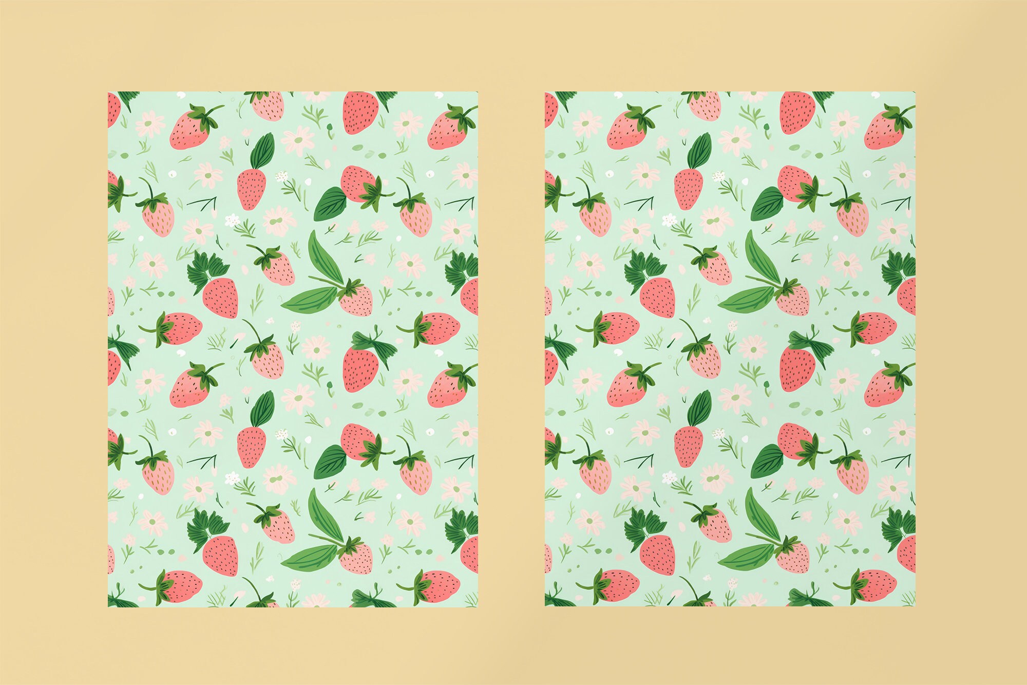 Seamless Strawberry PNG Pattern, Seamless Strawberry Pattern Background ...