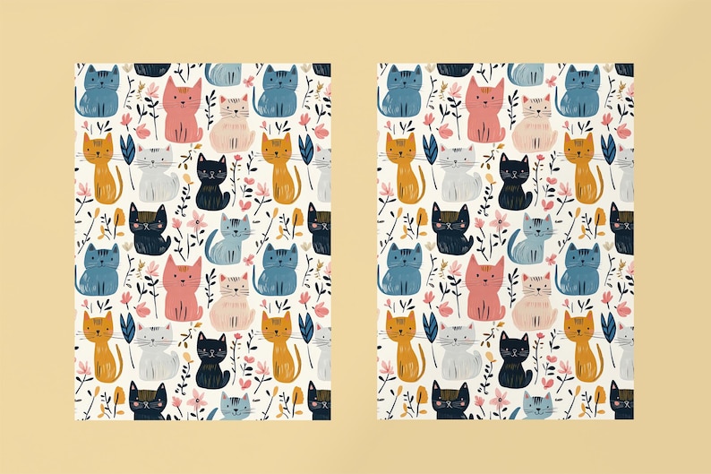 Seamless Kitty Repeating Background Pattern Seamless Cats Background ...