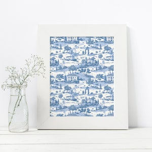 Seamless Toile Pattern, Light Blue Toile French Toile, Delicate Toile ...