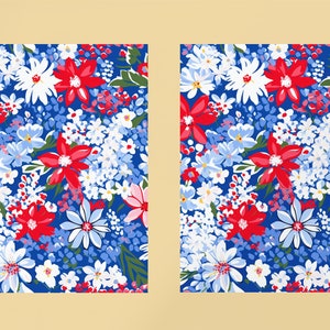 Seamless Patriotic Background, 4th of July Seamless Floral Background ...