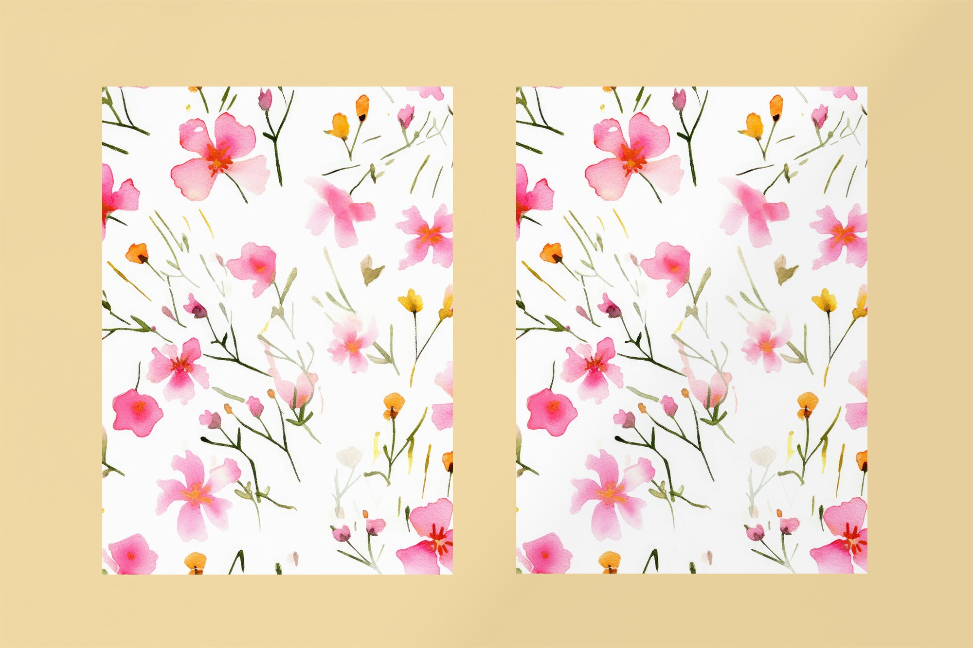 17 Seamless Cherry Blossom Patterns, Watercolor Cherry Blossom Seamless ...