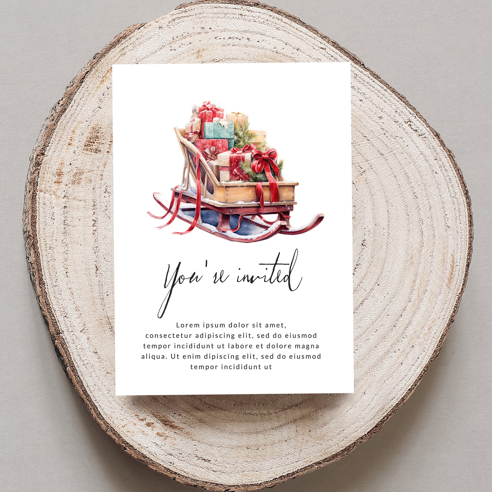 Christmas Sled With Presents PNG Watercolor Sled With - Etsy