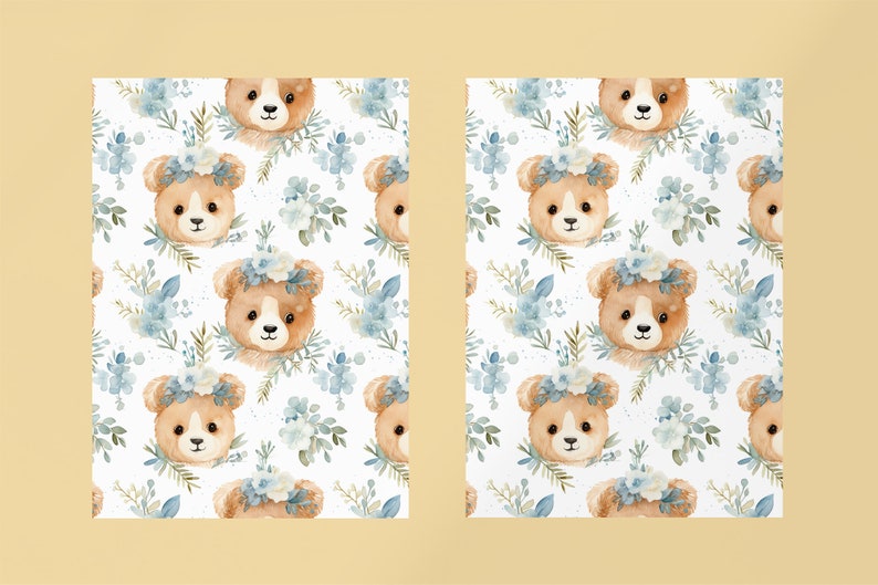 Seamless Bear File Cute Teddy Bear Seamless Pattern Bear - Etsy