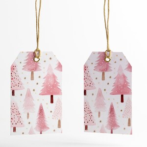 Pink Christmas Tree Seamless Pattern, Seamless Pink Christmas Tree ...