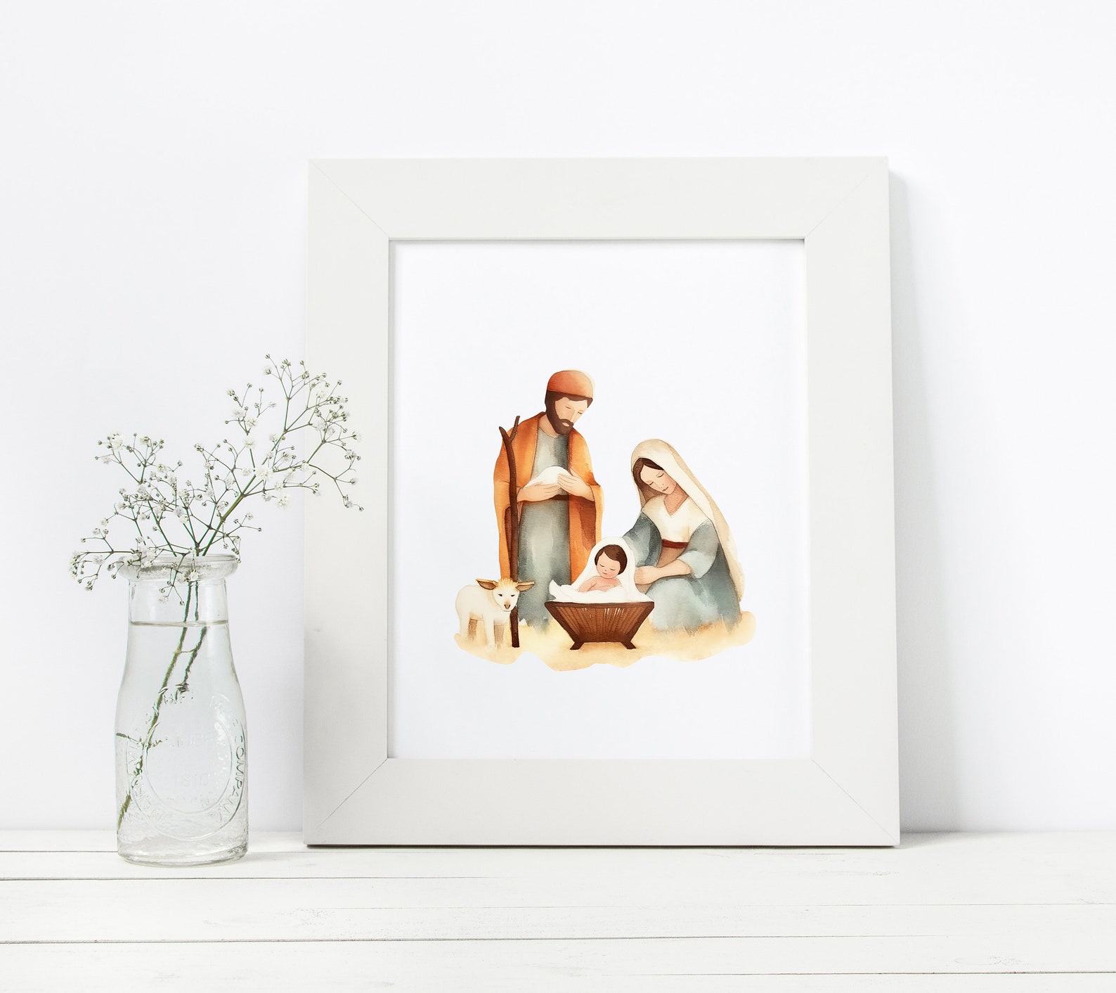 Watercolor Nativity Clipart, Cute Nativity Scene PNG, Christmas ...