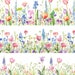 26 Seamless Tulip Borders, Seamless Spring Floral Borders, Tulips Clip ...