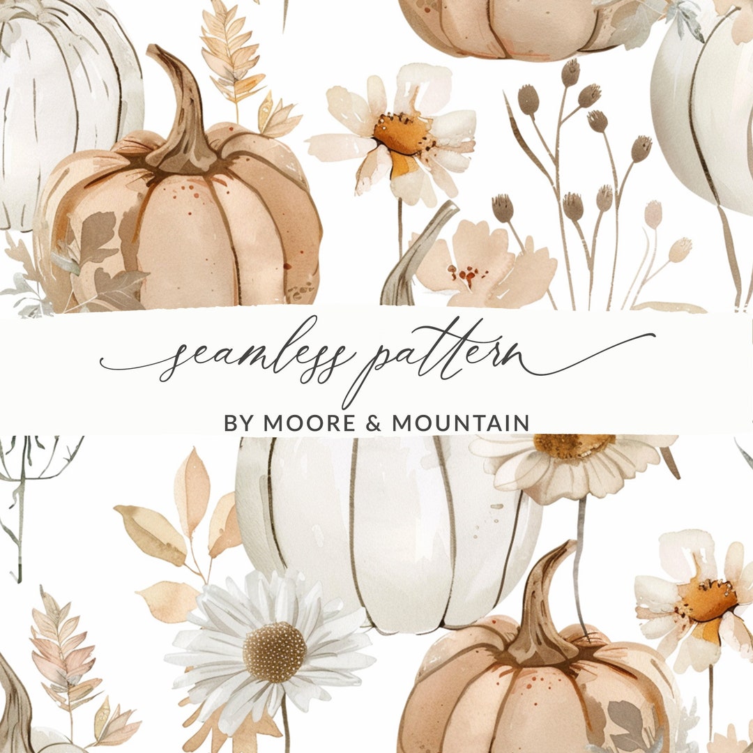 Boho Fall Pumpkin Seamless Pattern Boho Fall Seamless Background ...