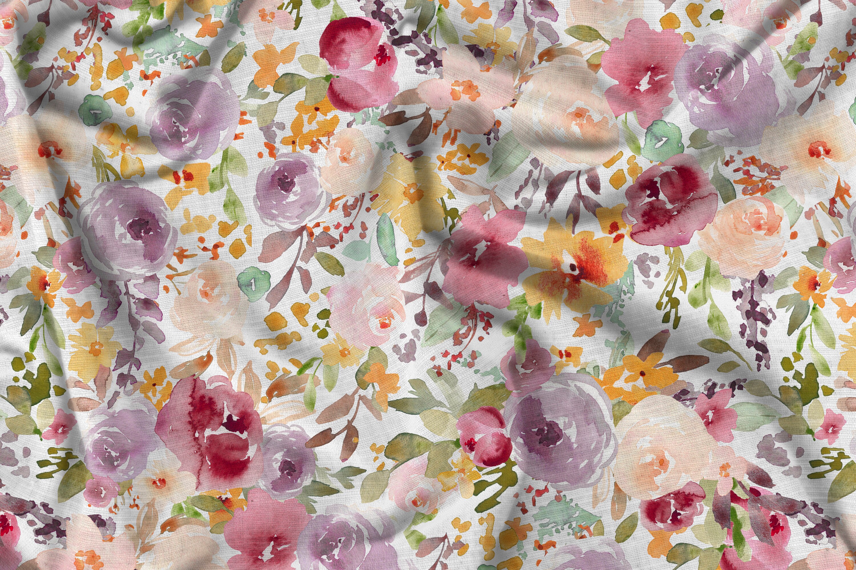 Watercolor Floral Seamless Pattern, Seamless Watercolor Flower ...