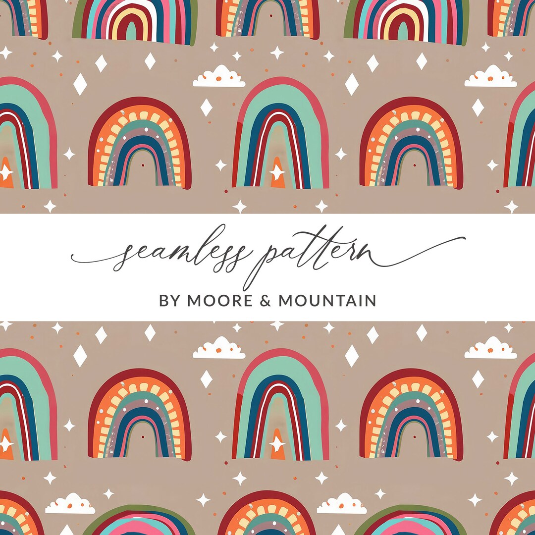 Simple Rainbow Pattern Background, Cute Rainbow Seamless Background ...