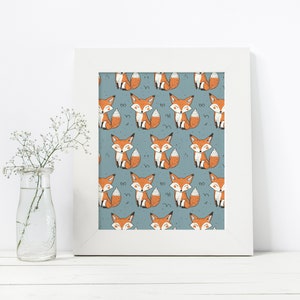 Seamless Fox Pattern, Cute Fox Seamless Background, Repeating Foxes ...