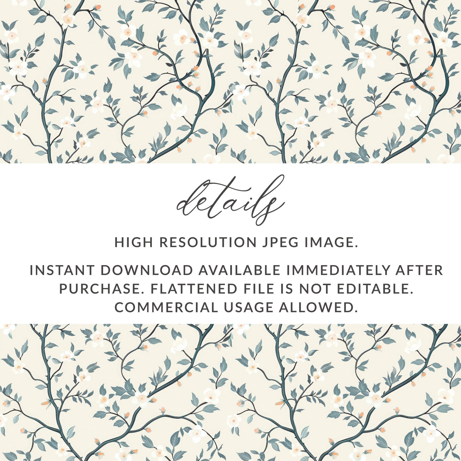 Dainty Flower and Vines Seamless Pattern Elegant Wedding Floral Vines ...