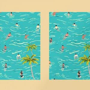 Swimming Background Summer Seamless Pattern Tropical Beachy Seamless ...