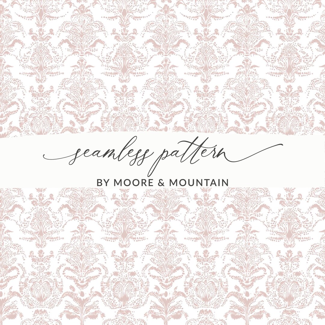 Pink and White Damask Seamless Background Vintage Art Deco Damask ...