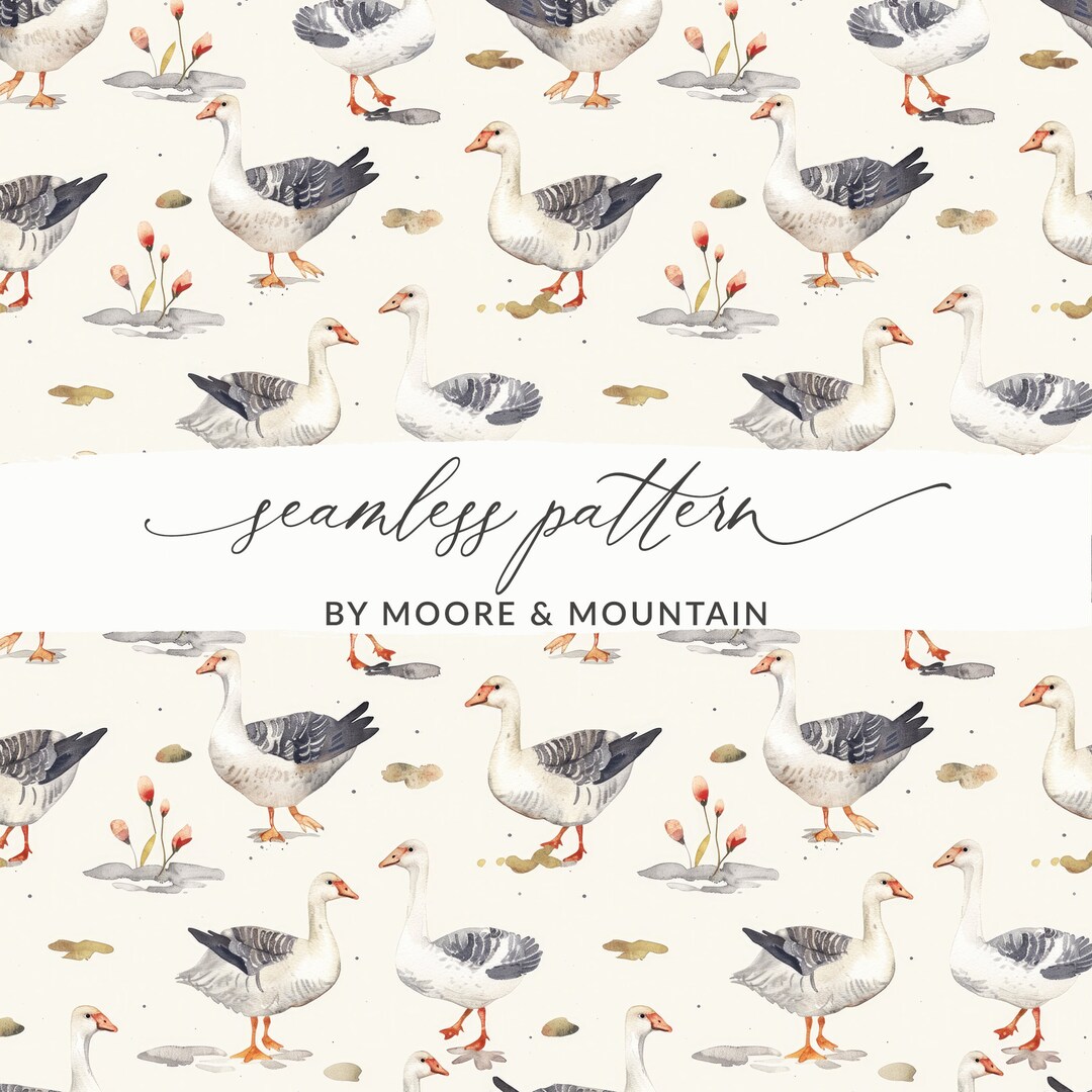 Goose Background, Cute Painted Goose Pattern, Geese Hunting Background ...