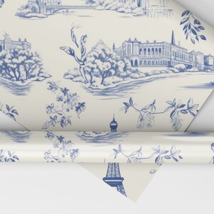 Blue Toile Seamless Pattern, Elegant Blue Toile Seamless Background ...