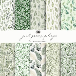 Seamless Sage Green Leaf Pattern, Sage Green Botanical Backgrounds ...