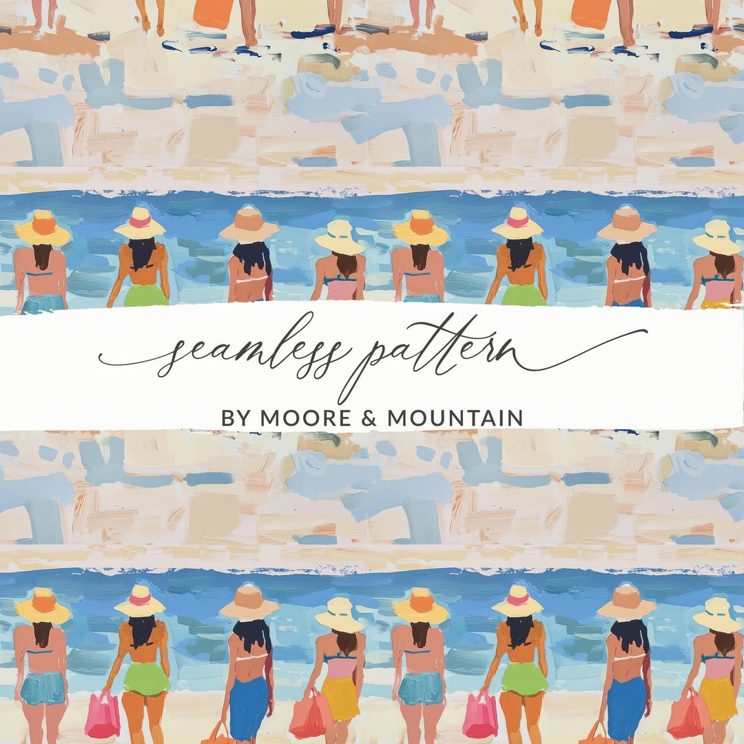 Summer Beach Seamless Pattern, Beach Painted Background Seamless ...