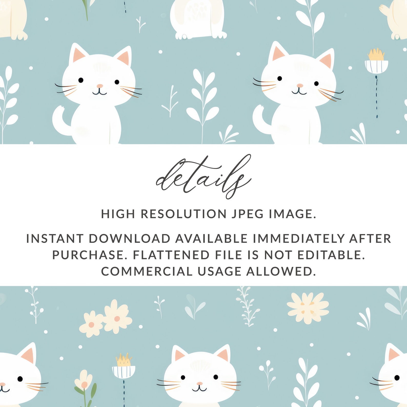 Cute Cats Repeat Background Image, Cats Seamless Background, Kitty ...