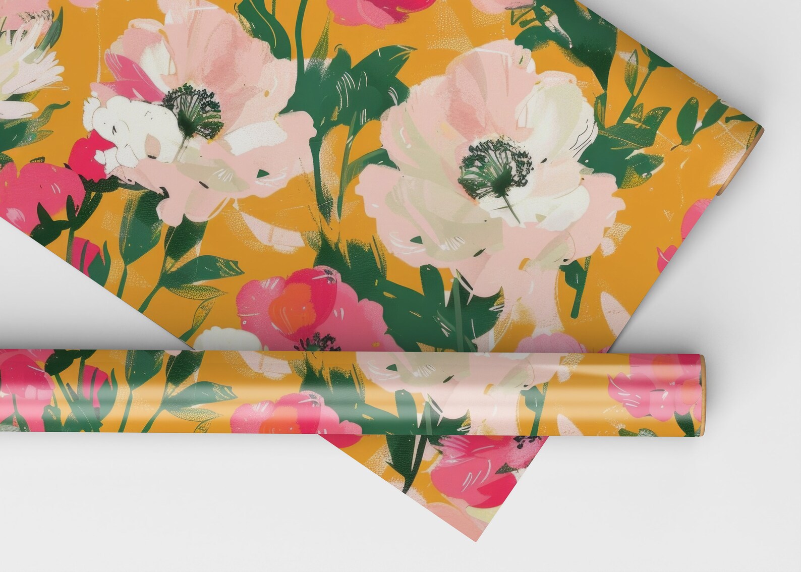Icelandic Poppy Seamless Pattern, Yellow Poppies Pattern, Pink and ...