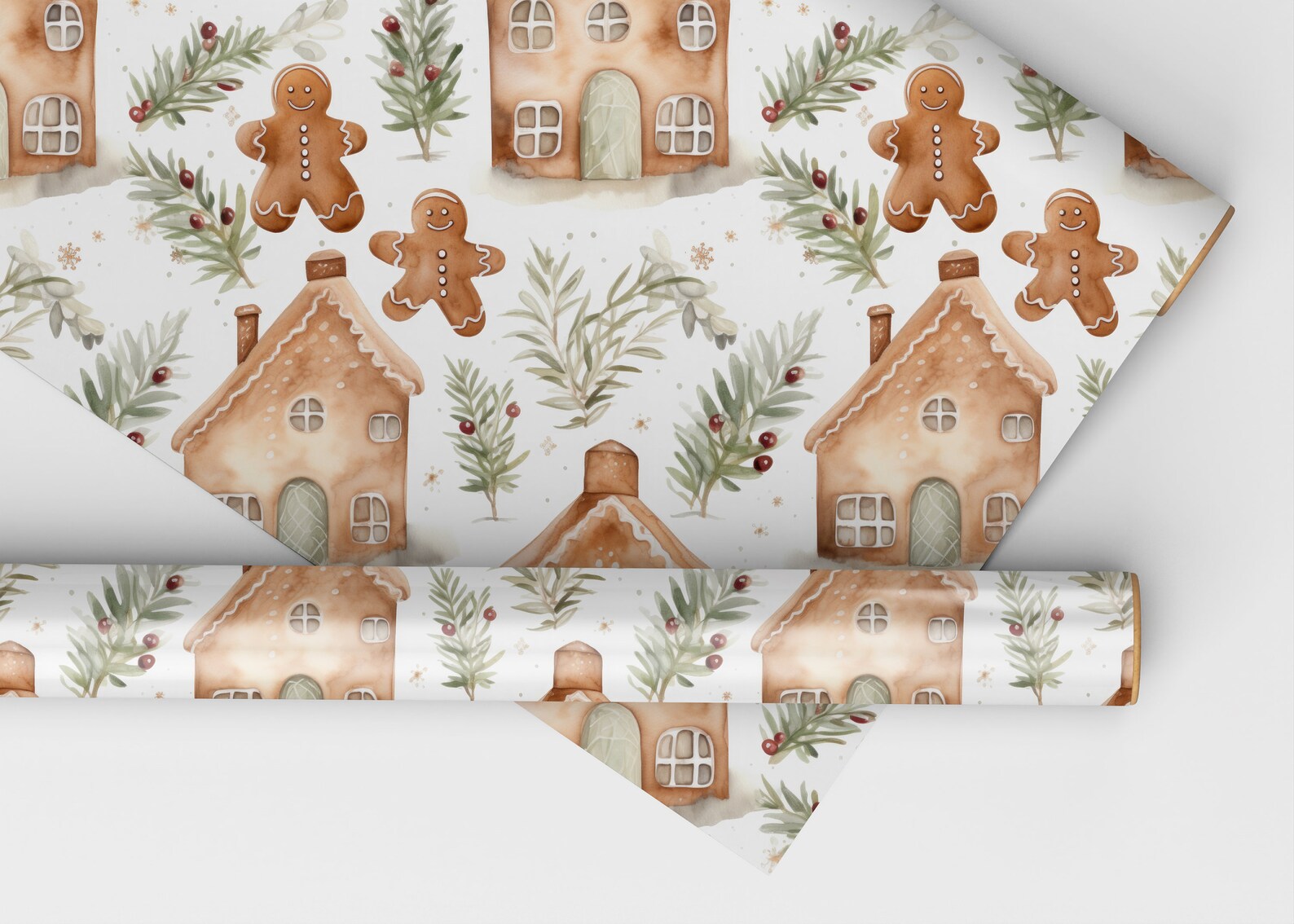 Seamless Gingerbread Man Pattern, Gingerbread House Background Pattern ...
