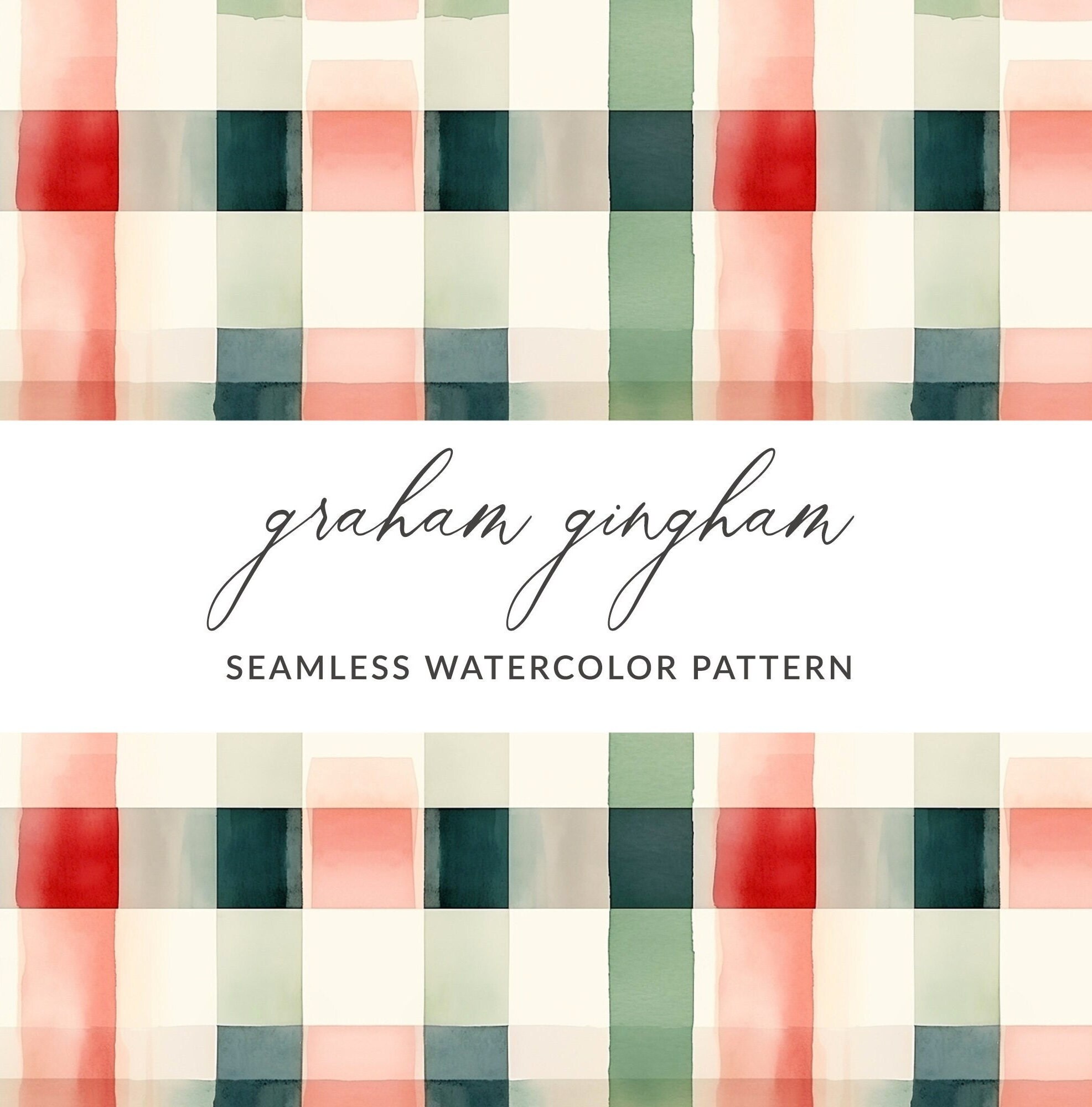 Watercolor Plaid Seamless Pattern, Painted Plaid Pattern, Christmas ...