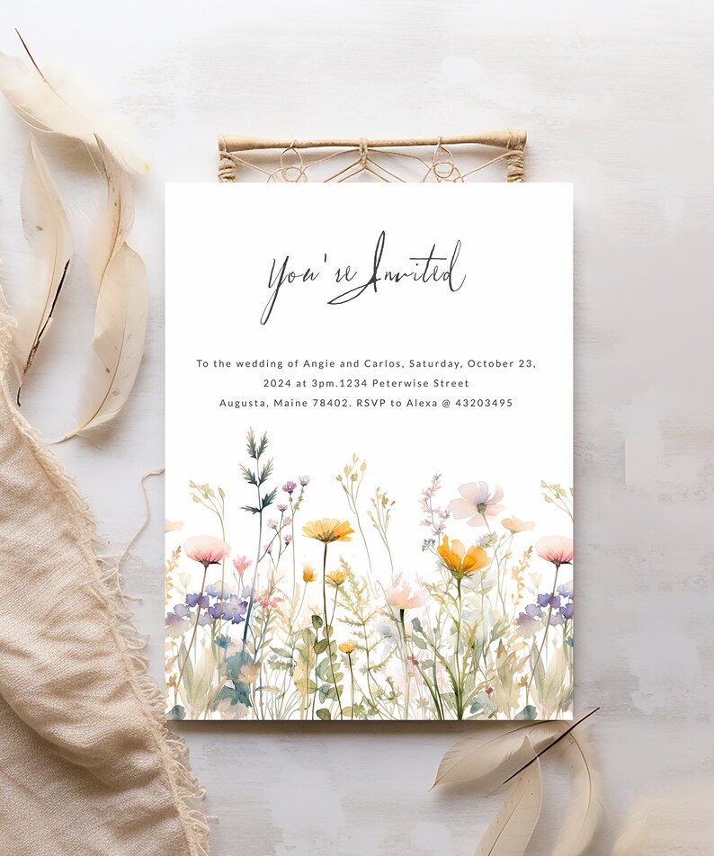 Dainty Wildflower Borders, Boho Wildflower Borders, Field Flowers ...