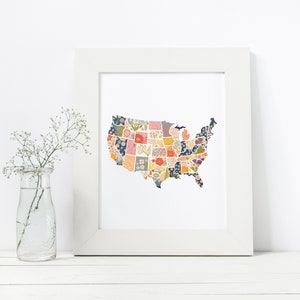 Floral United States Clipart, Watercolor United States PNG Clipart ...