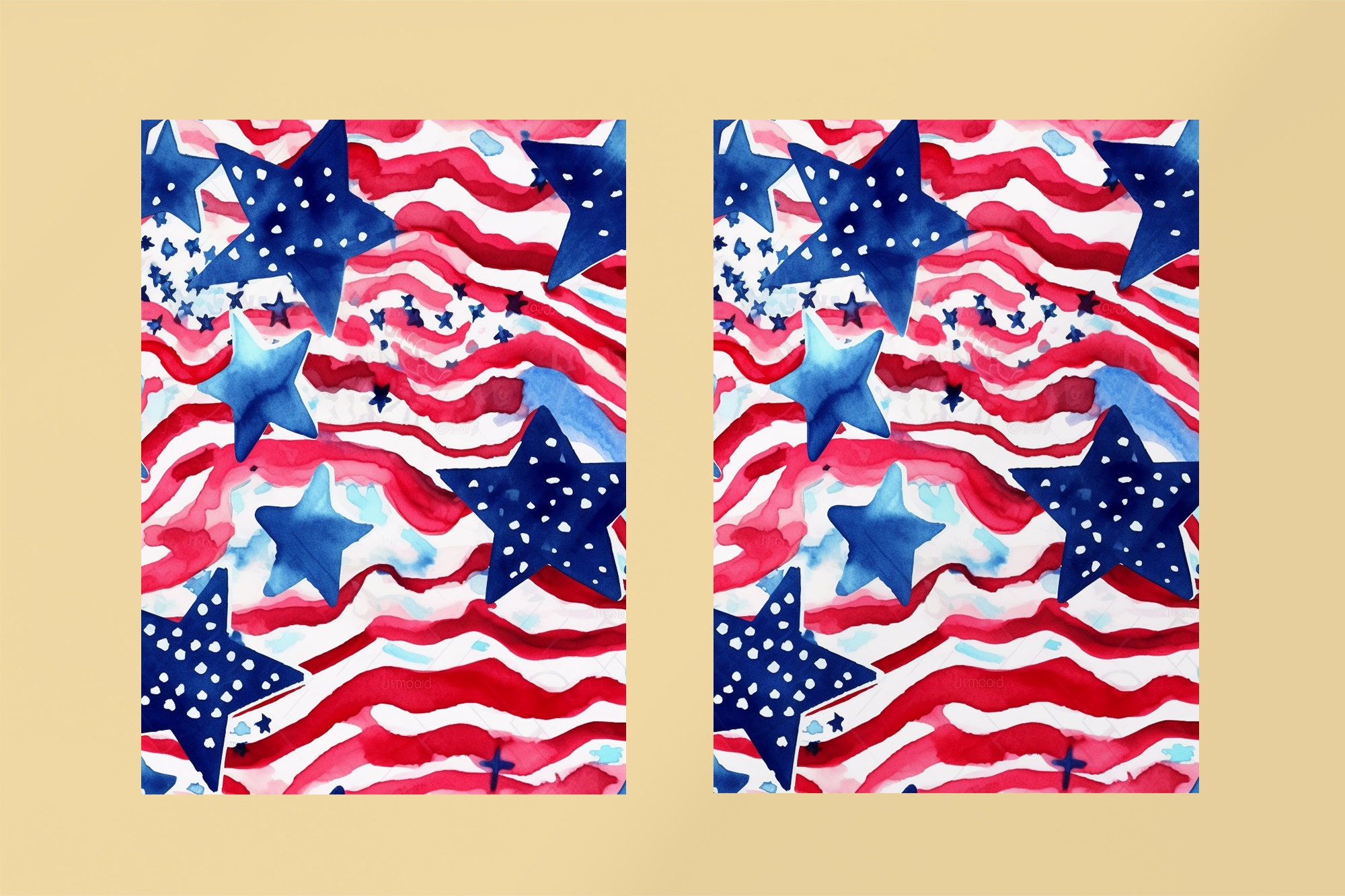 Seamless USA Pattern Patriotic Seamless Background Stars and Stripes 4th of July Seamless ...