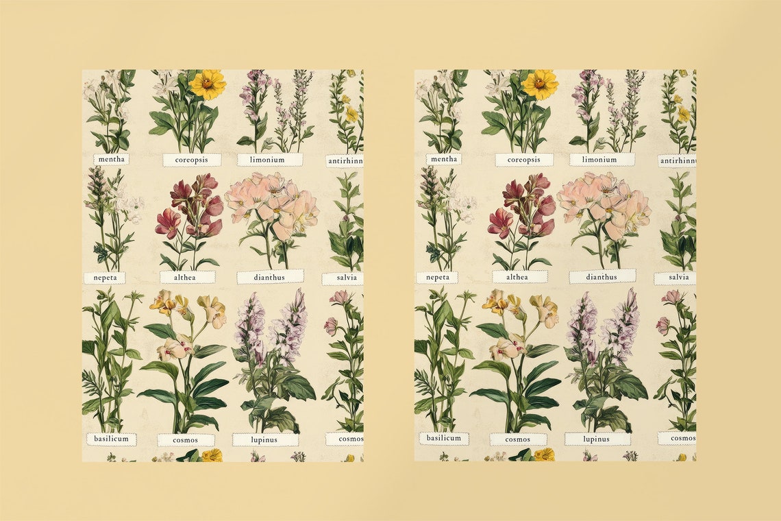 Botanical Floral Background Seamless File Plant Lovers Seamless Pattern ...