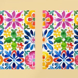 Mexican Tile Seamless Pattern, Seamless Watercolor Talavera Tile ...