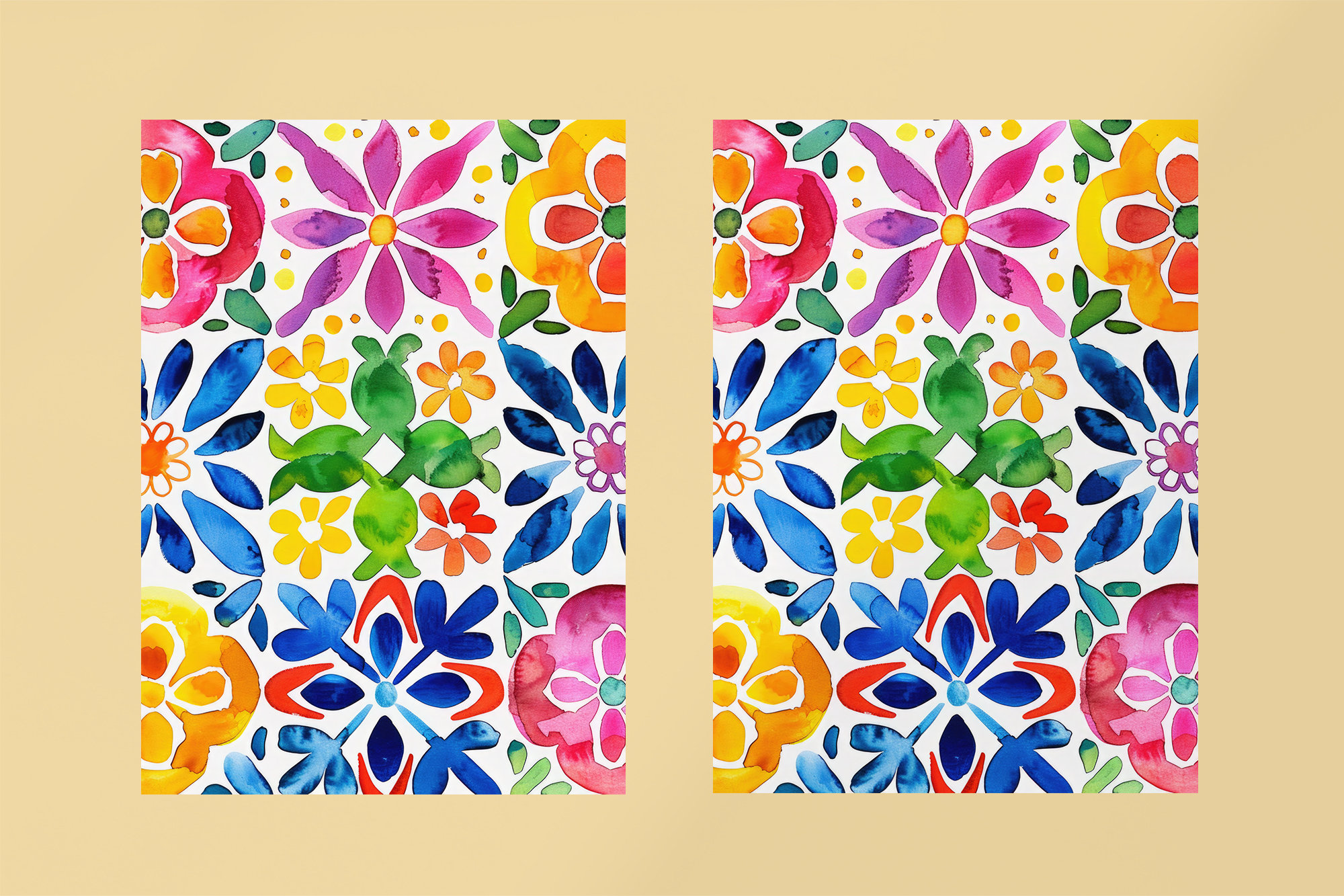 Mexican Tile Seamless Pattern, Seamless Watercolor Talavera Tile ...