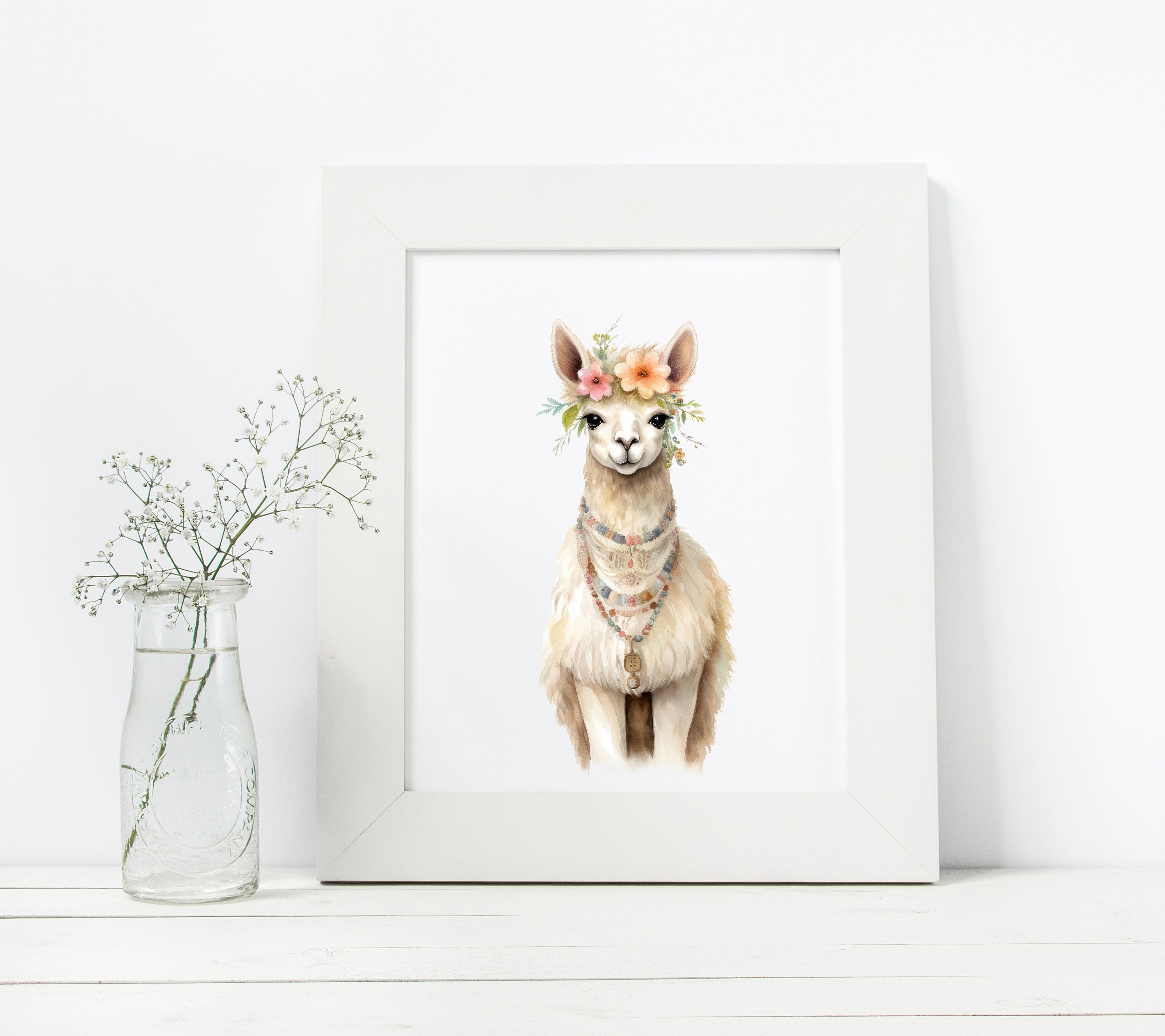 Watercolor Alpaca Clipart, Cute Llama PNG, Baby Alpaca Clipart, Llama ...