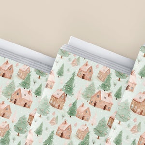Cute Pink Gingerbread House Seamless Background Pattern, Seamless ...