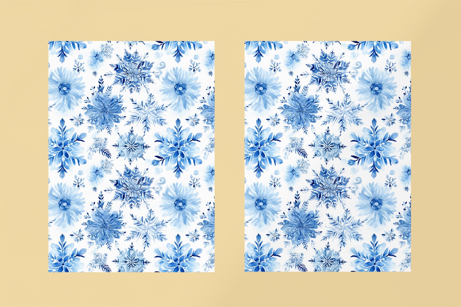 Seamless Snowflake Pattern Seamless Watercolor Snowflake Pattern, Blue ...