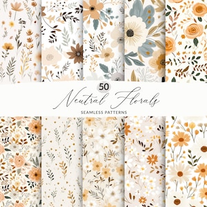 Seamless Neutral Pattern, Seamless Neutral Foliage, Seamless Neutral ...