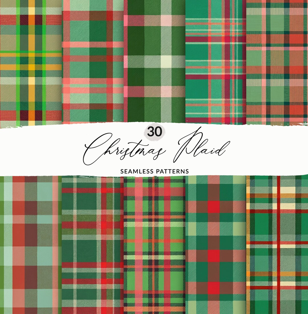 Checkered Plaid Seamless Pattern, Painted Plaid Pattern, Christmas ...