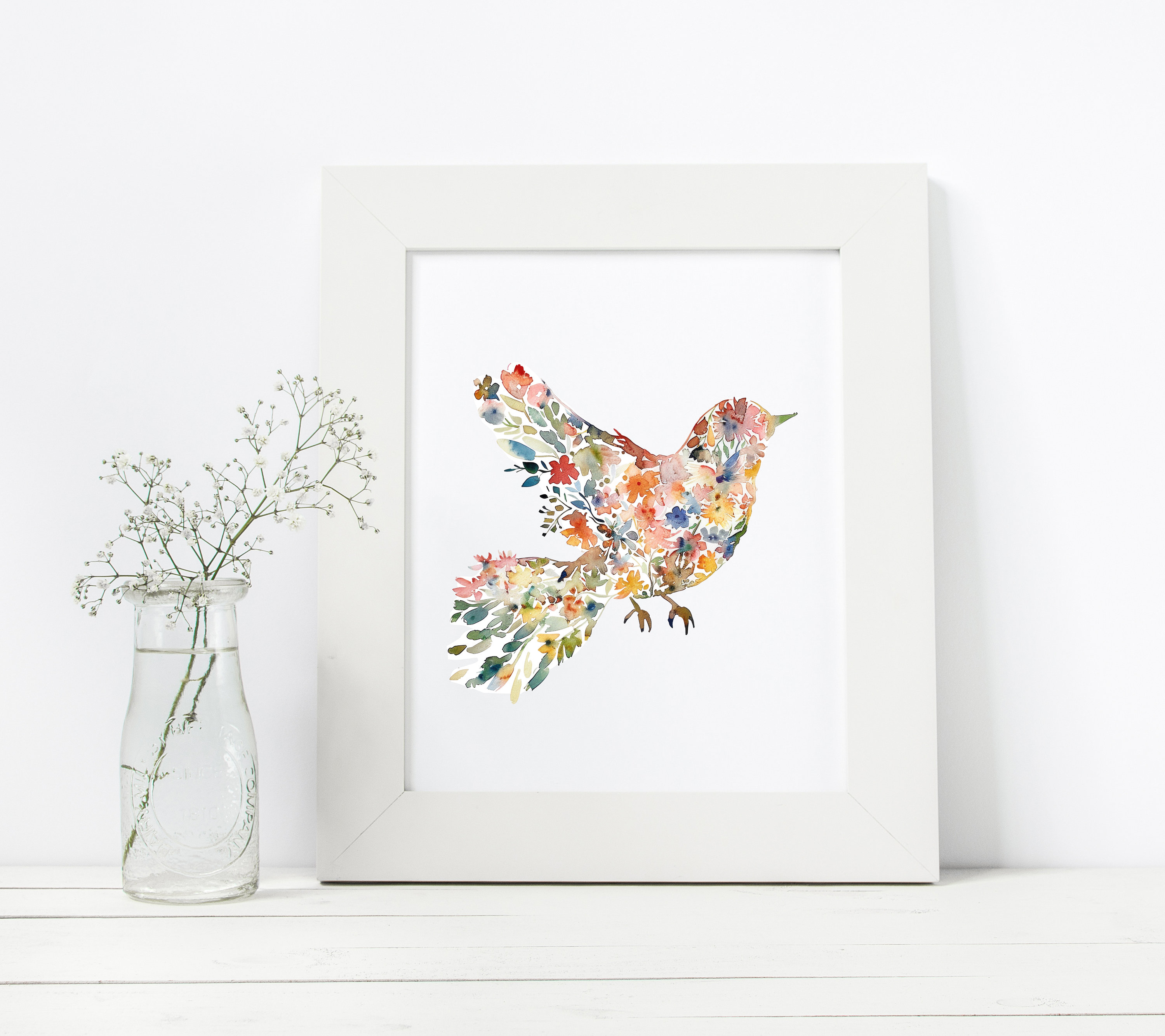 Spring Birds Clipart, Floral Bird Clip Art Set, Boho Bird Clipart ...