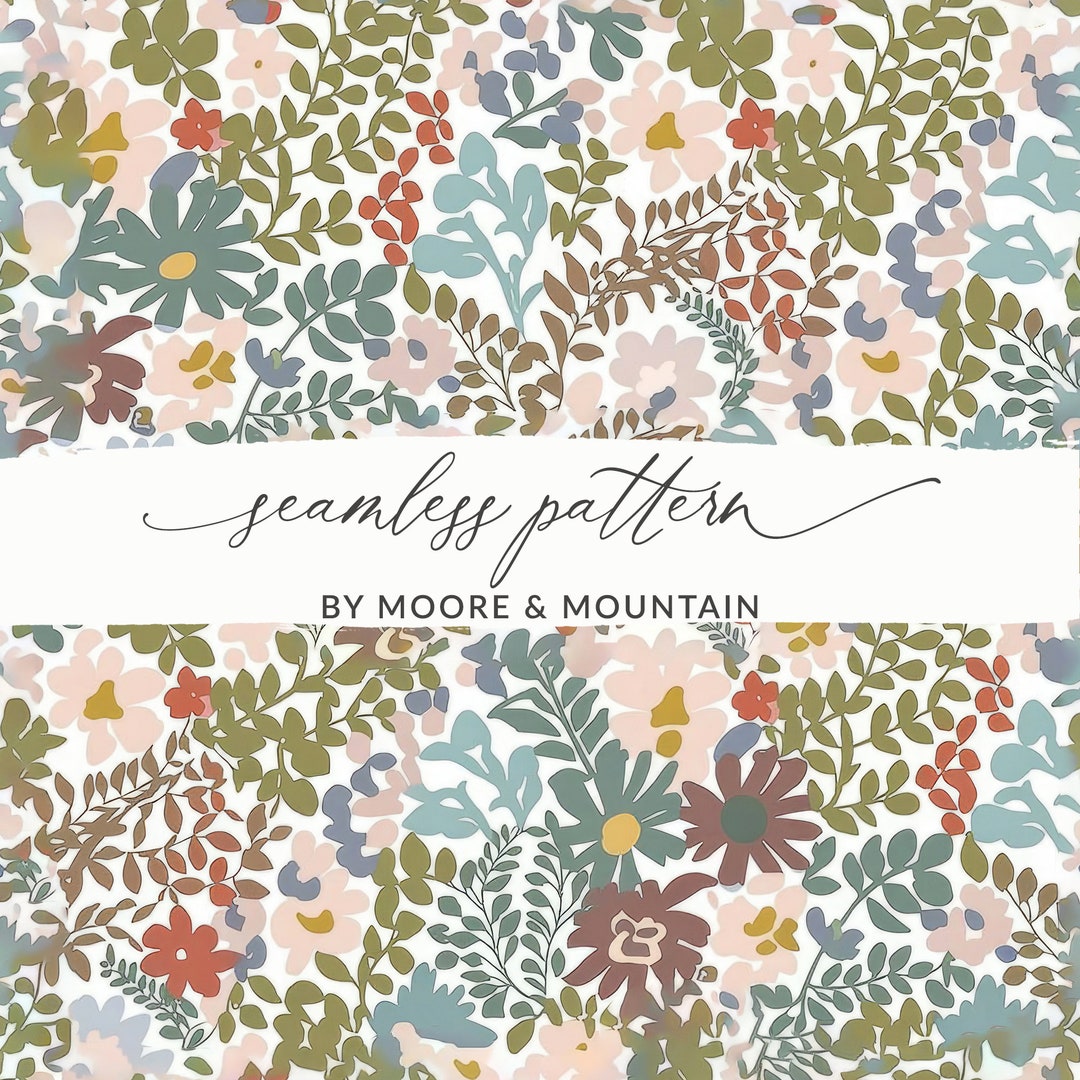 Dainty Earth Tones Floral Background Pattern, Seamless Dainty Floral ...