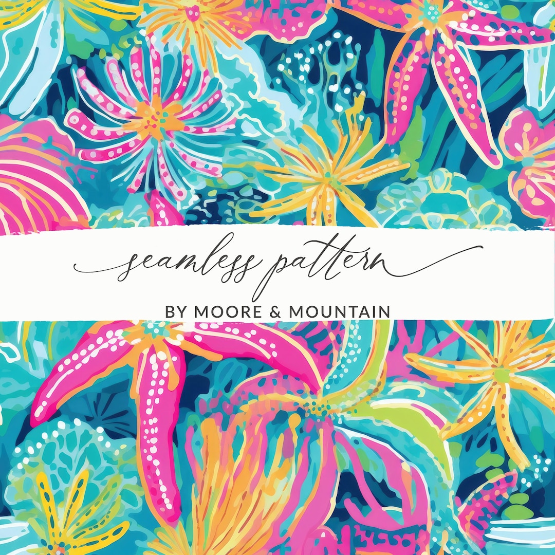 Seamless Starfish Background, Preppy Starfish Seamless Pattern, Ocean ...