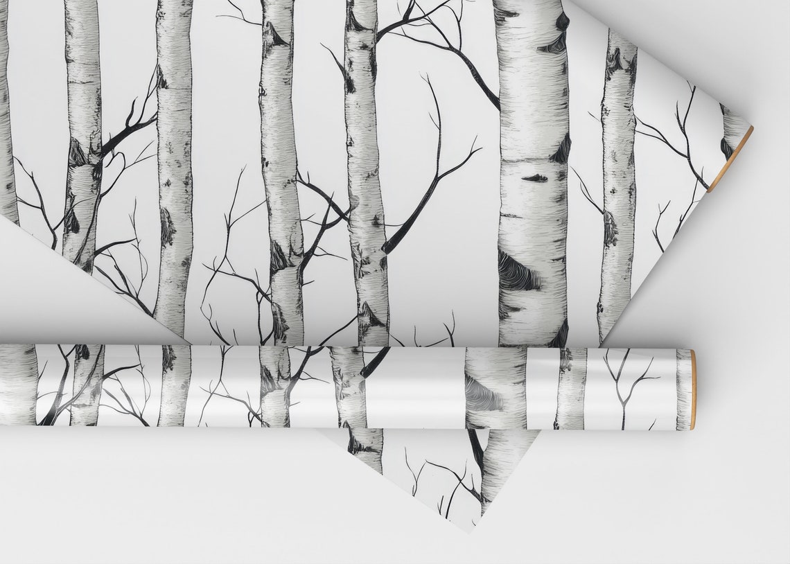 Birch Tree Seamless Pattern White Trees Aspen Tree Pattern Background ...